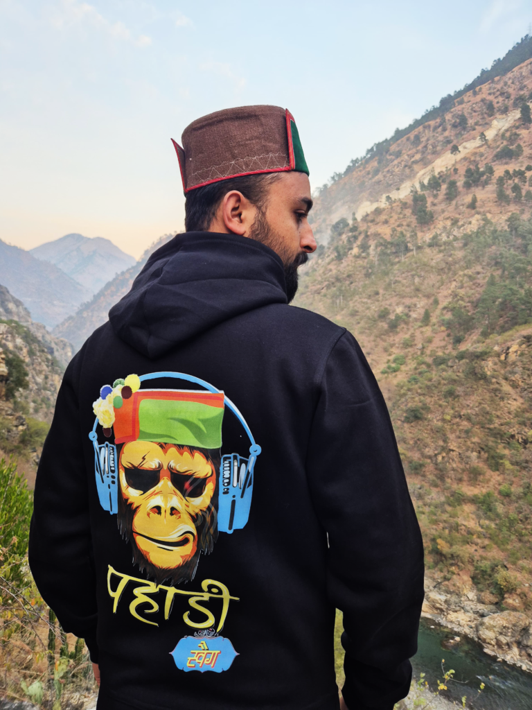 Pahadi Swag black hoodie - Thenorthsilkstore